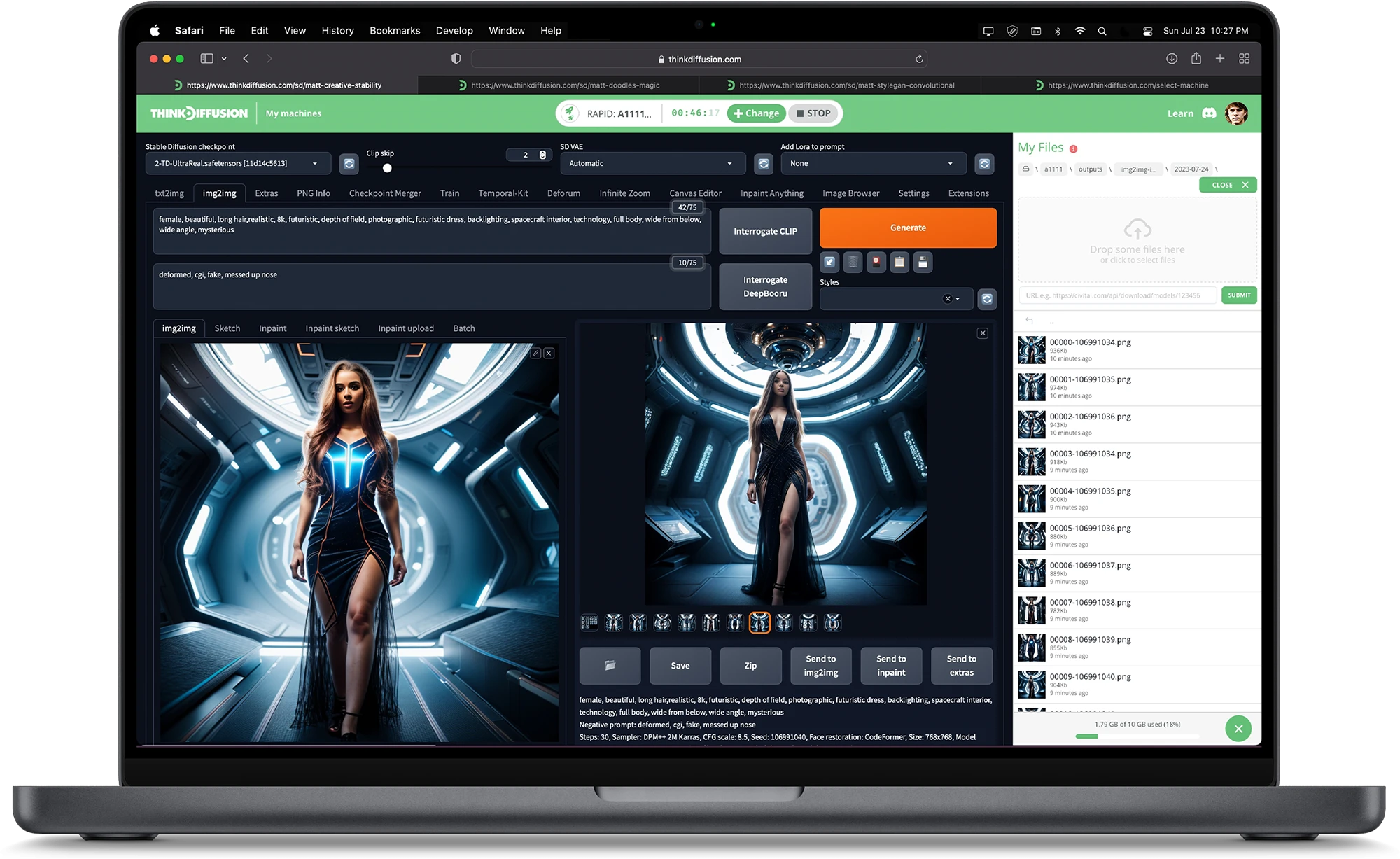 Think Diffusion: Stable Diffusion in the Cloud