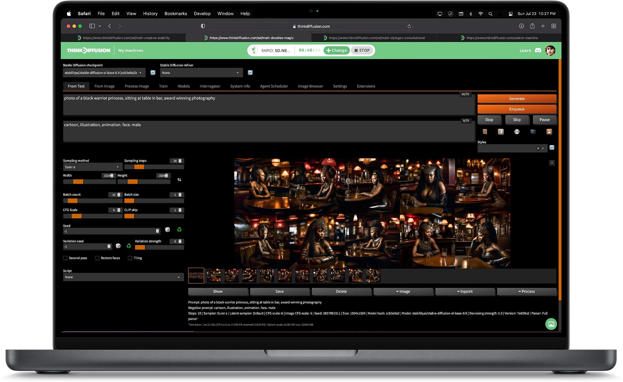 Think Diffusion: Stable Diffusion in the Cloud